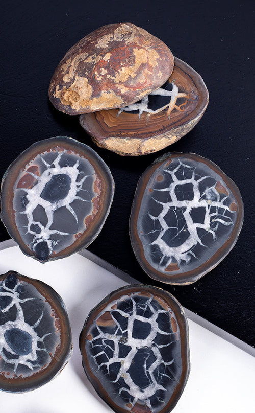 Septarian Nodule Geode | Dragon Stone | Matching Pair | Crystals
