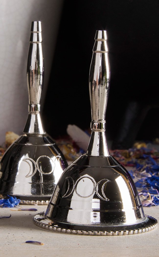 Silver Ritual Bell Triple Moon