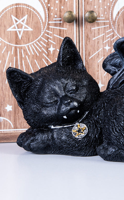 Cute Vampire Cat Witch Statue | Gothic Gifts | Afterpay