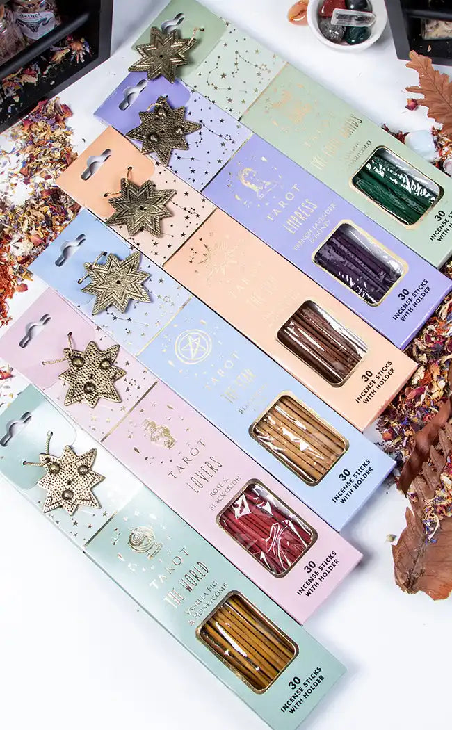 Tarot Card Incense Sticks With Holder | Wicca Pagan Supplies Australia