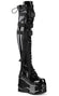 Demonia WAVE-315 Black Patent Thigh High Boots | Gothic Shoes Australia