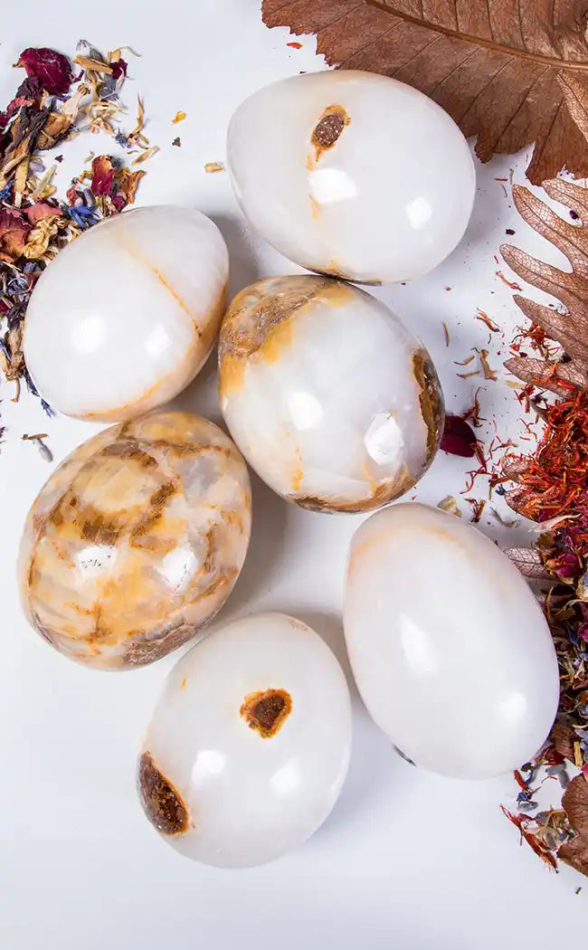 White Onyx, White Calcite Crystal Egg | Crystals & Witchcraft
