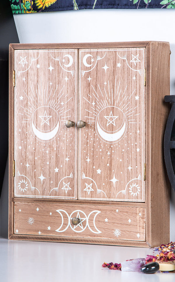 Wicca Triple Moon Jewellery Cabinet | Witchy Gothic Homewares & Gifts