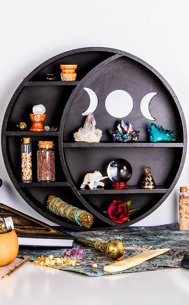 Black Triple Moon Shelf | Witchy Gothic Homweares & Gifts Australia