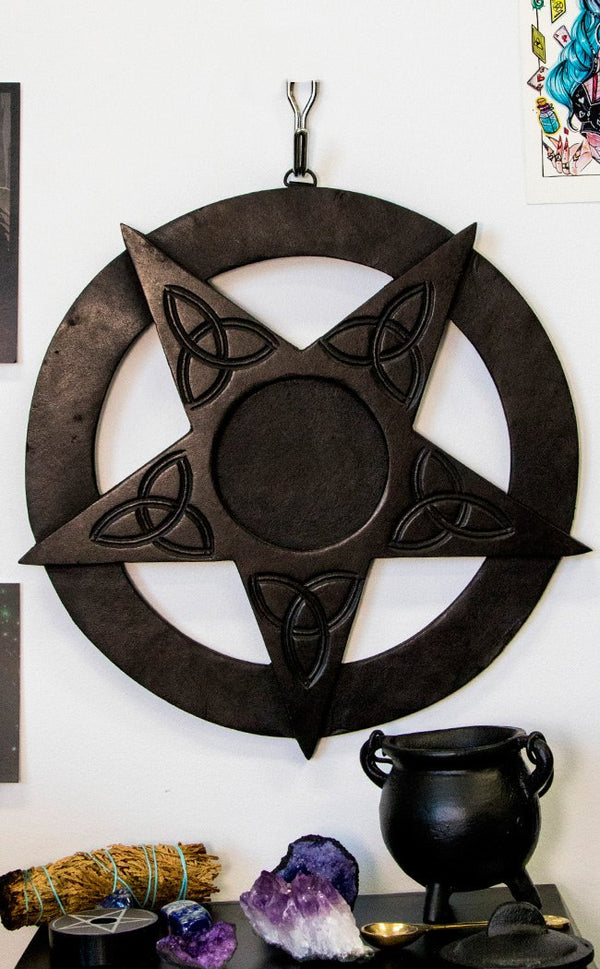 Wooden Pentagram Wall Art | Witchy Occult Homewares & Gifts Australia