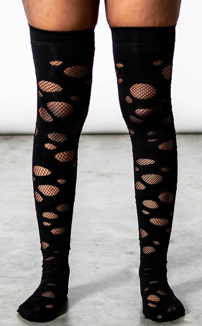 Wretched Soul Distress Socks | Killstar Australia | Alt Goth Clothing